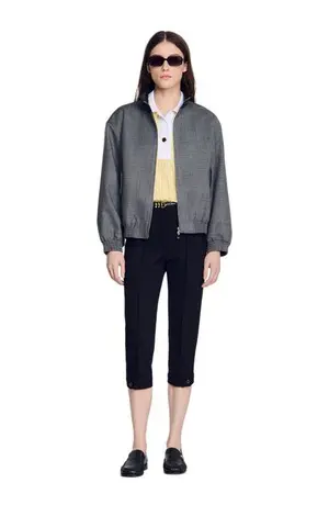 Sandro Oversized Leather-collar Jacket
