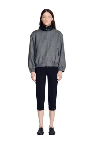 Sandro Oversized Leather-collar Jacket