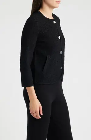 Anne Klein Eyelash Yarn Cardigan
