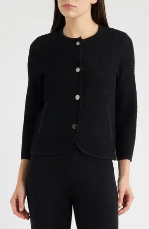 Anne Klein Eyelash Yarn Cardigan