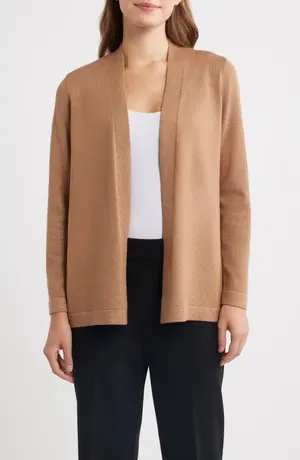 Anne Klein Chatham Open Front Cardigan - Vicuna