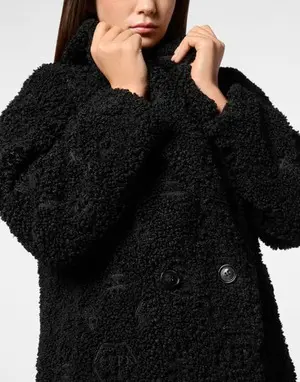 Philipp Plein Long Monogram Coat - Black