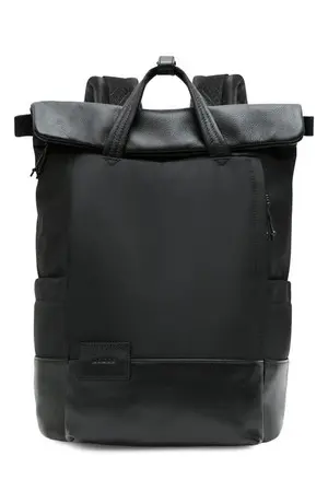 AIMEE Power Move Leather Laptop Backpack - Black