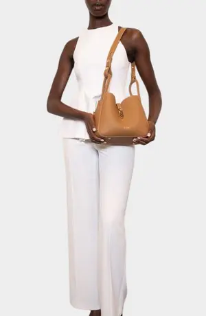 MI BOLSA LONDON Genuine Pebble Leather Shoulder Bag