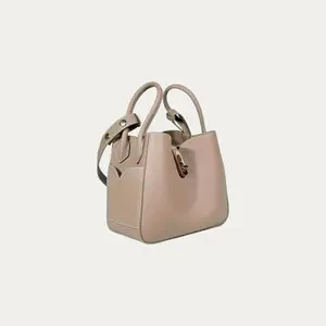 MI BOLSA LONDON Cotswolds Genuine Pebble Leather Crossbody Bag - Grey