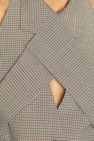 Monse Monse Cross Lapel Vest Jacket Brown Multi
