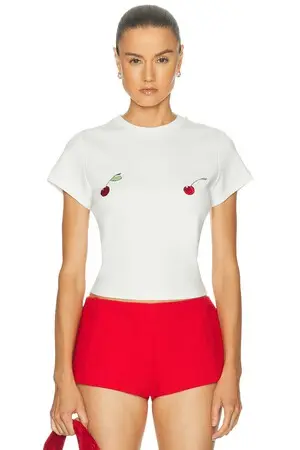 Monse Cherry Tee - White
