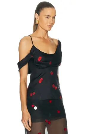 Monse Printed Silk Scarf Top