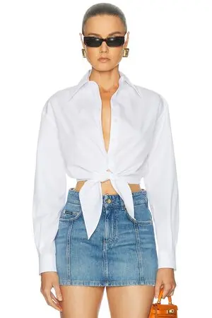 Dolce & Gabbana Poplin Button Up Top - Optical White