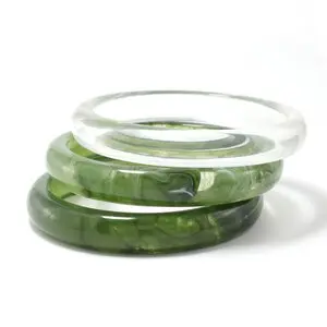 HYE JANE JEWELRY Tonal Resin Bangle Set - Green