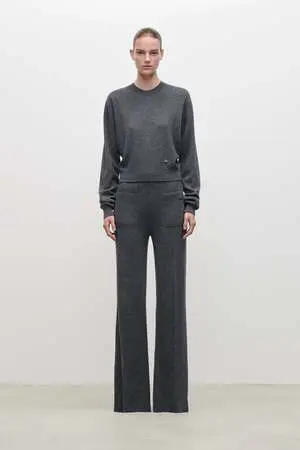 Victoria Beckham Alina Knitted Trousers - Dark Grey