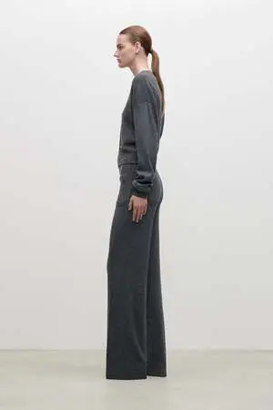 Victoria Beckham Alina Knitted Trousers - Dark Grey