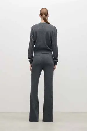 Victoria Beckham Alina Knitted Trousers - Dark Grey