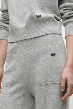 Victoria Beckham Alina Knitted Trouser - Light Grey