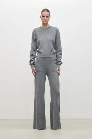 Victoria Beckham Alina Knitted Trousers - Mid Grey