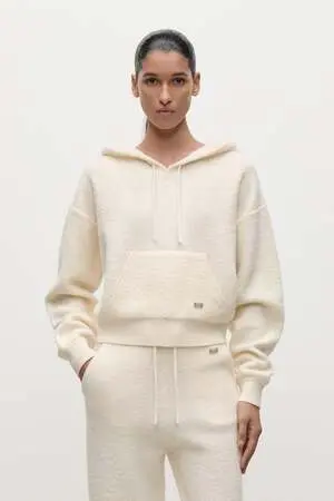 Victoria Beckham Merino Wool & Cashmere Hoodie - Ivory