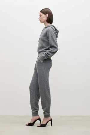 Victoria Beckham Merino Wool & Cashmere Hoodie - Mid Grey