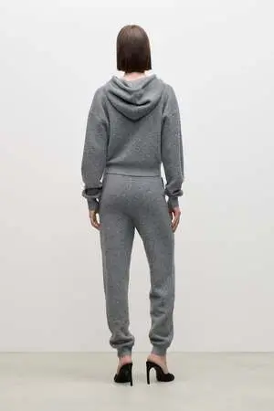 Victoria Beckham Merino Wool & Cashmere Hoodie - Mid Grey