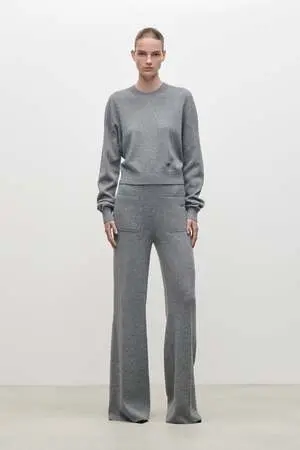 Victoria Beckham Luna Jumper In Merino Wool And Cashmere Blend - Mid Grey