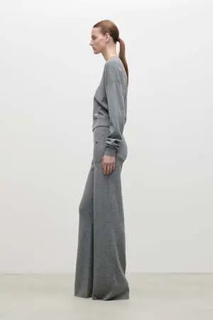 Victoria Beckham Luna Jumper In Merino Wool And Cashmere Blend - Mid Grey