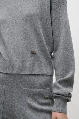 Victoria Beckham Luna Jumper In Merino Wool And Cashmere Blend - Mid Grey