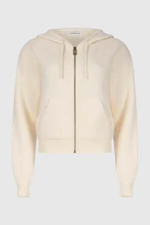 Victoria Beckham Isla Zipped Hoodie - Ivory