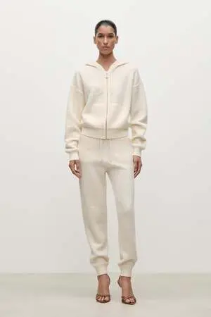 Victoria Beckham Isla Zipped Hoodie - Ivory