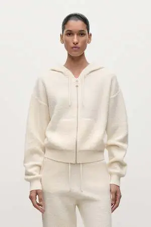 Victoria Beckham Isla Zipped Hoodie - Ivory