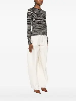 Missoni Wool Blend Striped Crewneck Sweater - Brown