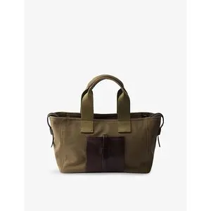 Prada Route Large Canvas And Leather Tote Bag