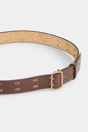 Dsquared2 Vintage Buckle Leather Belt - Brown