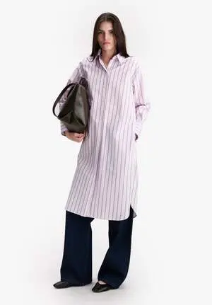A.p.c. Striped Cotton Shirt Dress