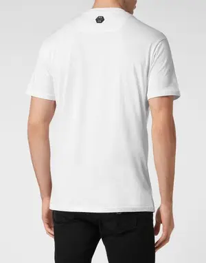 Philipp Plein T-shirt Round Neck Ss With Crystals Skull - White