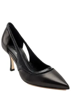 ELIZEE Elle Pump Leather Pointed-toe Heel - Black/python
