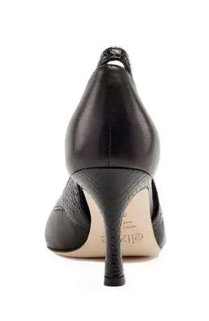 ELIZEE Elle Pump Leather Pointed-toe Heel - Black/python