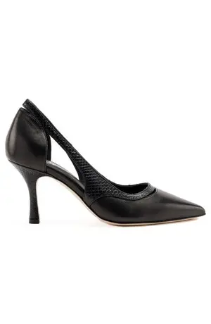 ELIZEE Elle Pump Leather Pointed-toe Heel - Black/python