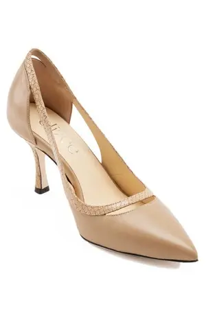 ELIZEE Elle Pump Leather Pointed-toe Heel - Camel/python