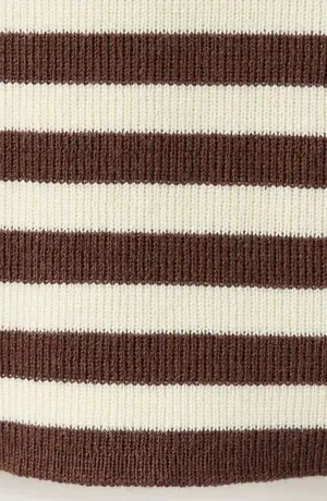 Mango Fine-knit Boat Neck Sleeveless Top - Coffee
