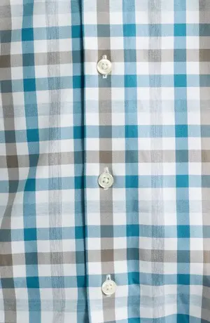 Johnnie-o Cay Everyday Performance Exploded Gingham Button-up Shirt - White