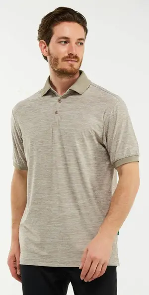 MIO MARINO Designer Golf Polo Shirt Khaki