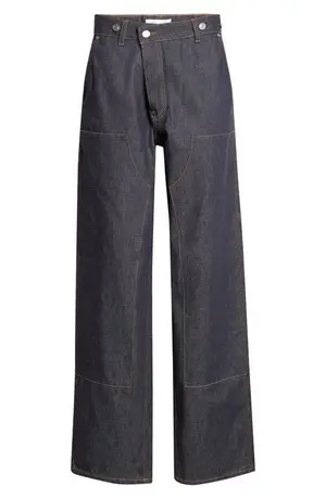 Victoria Beckham Asymmetric Panelled Wide Leg Jeans - Indigo