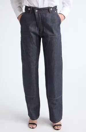 Victoria Beckham Asymmetric Panelled Wide Leg Jeans - Indigo
