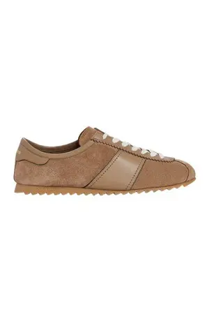 Sandro Leather And Suede Low-top Sneakers - Cappucino