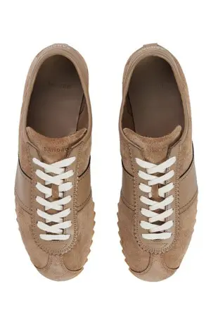 Sandro Leather And Suede Low-top Sneakers