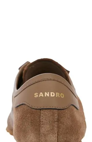 Sandro Leather And Suede Low-top Sneakers