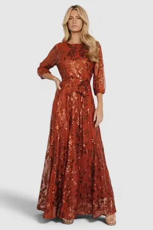 BALTIC BØRN Destiny Sequin Maxi Dress - Cinnamon