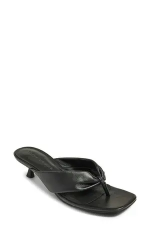 Yosi Samra Eva Thong Kitten Heel Sandal - Black