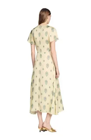 Sandro Paisley Print Maxi Dress