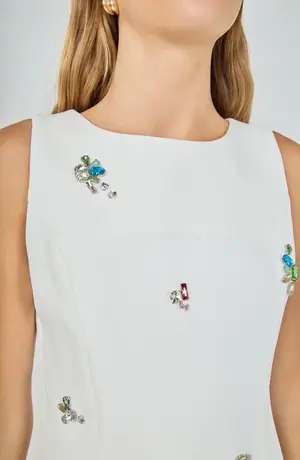 Endless Rose Rhinestone Embellished Sleeveless Sheath Mini Dress