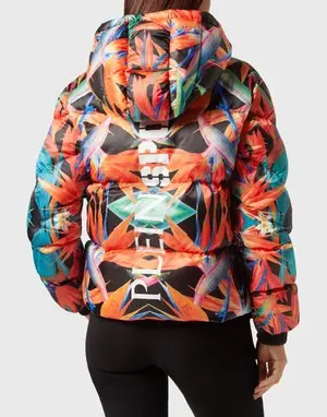PLEIN SPORT Nylon Puffer Jacket Flowers